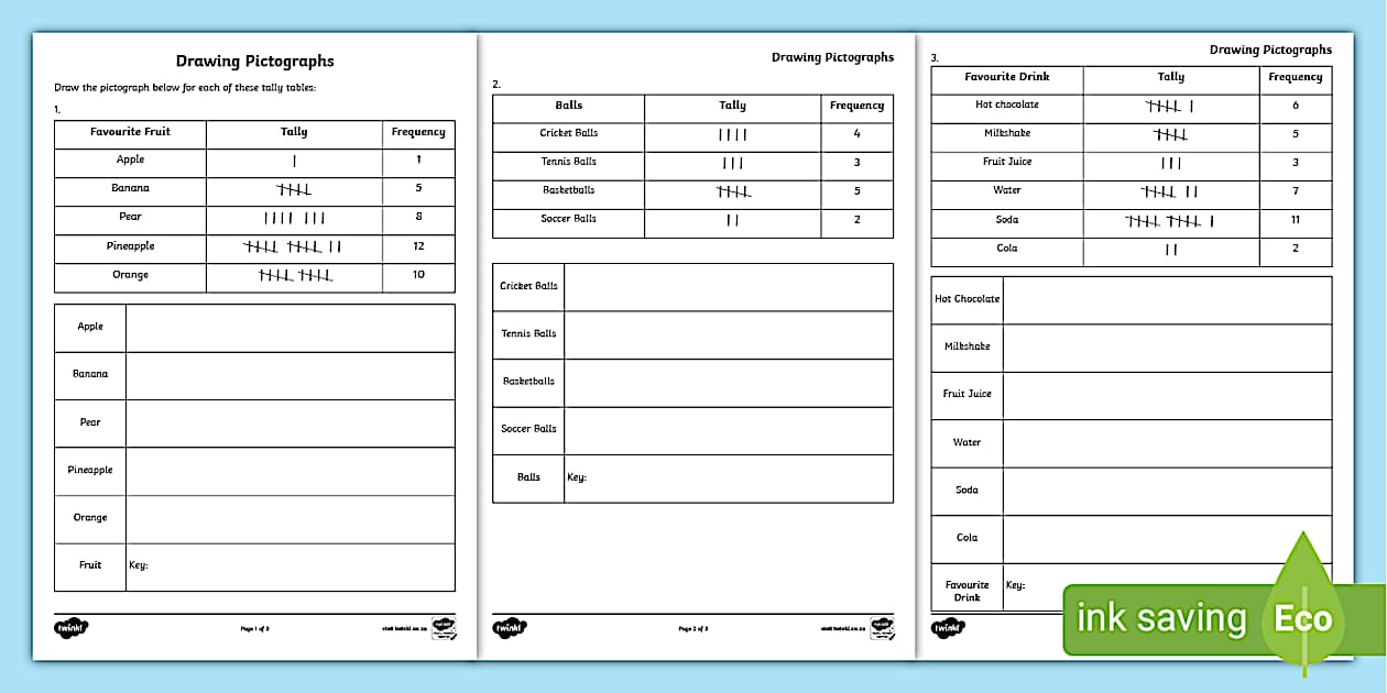 Drawing Pictographs Activity Sheet (teacher made) - Twinkl
