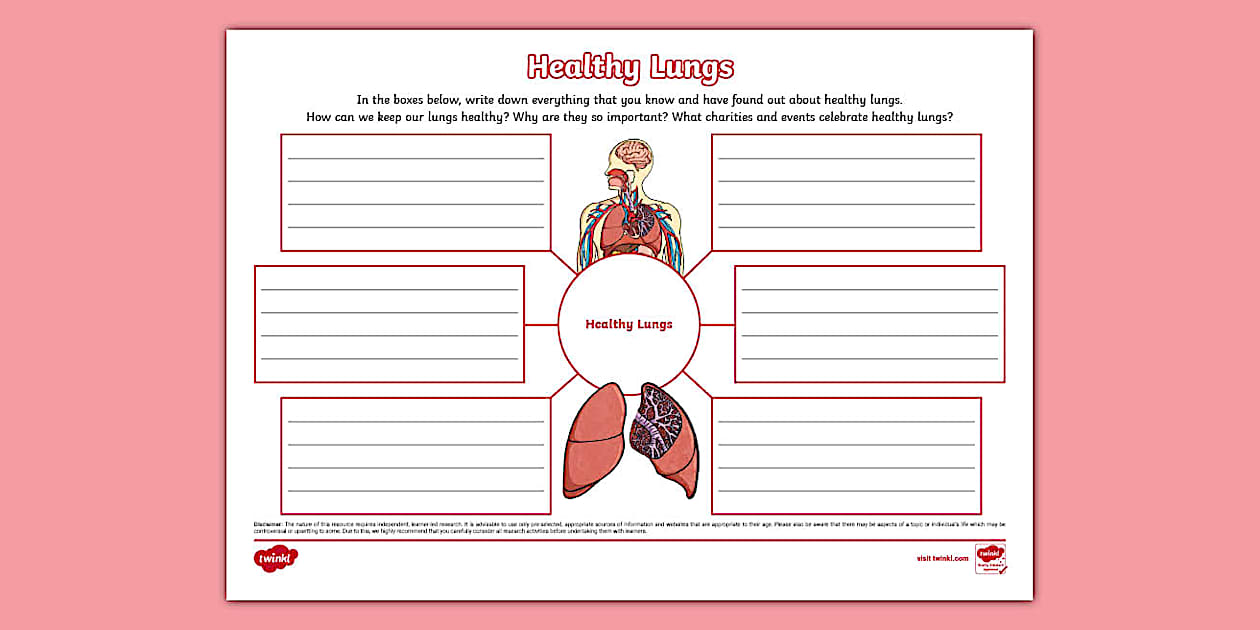 Healthy Lungs Mind Map (Teacher-Made) - Twinkl