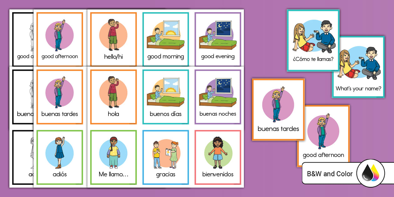 Spanish Greetings Matching Game - Juego de Emparejar Saludos en Español