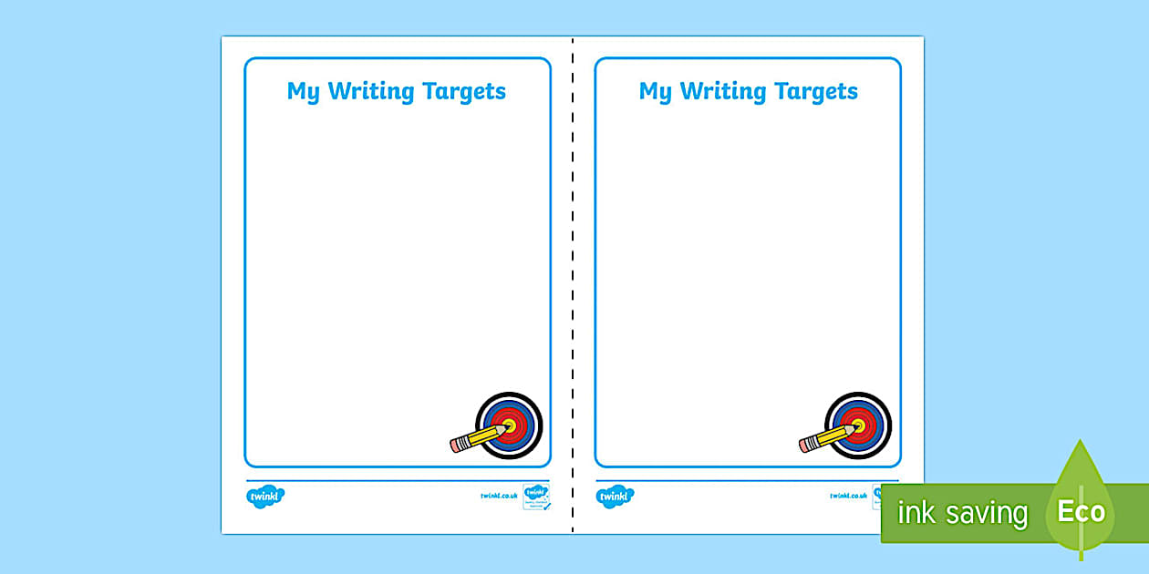 Editable Writing Target Cards (teacher made) - Twinkl