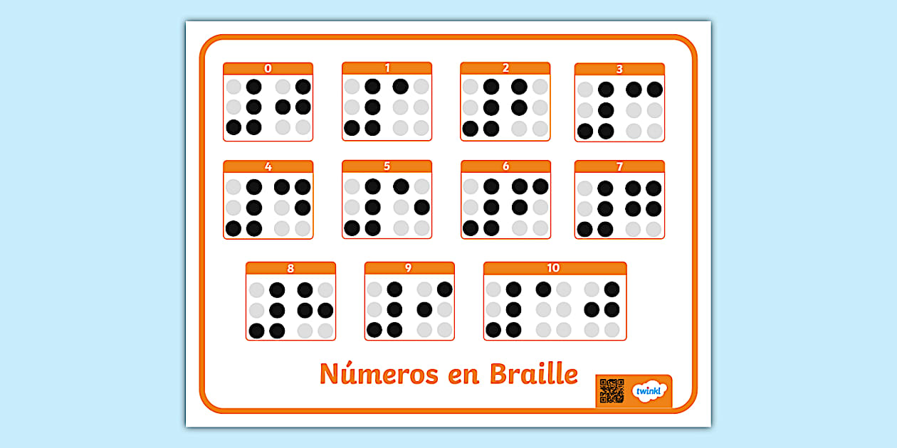 Manteleta: Números en Braille (teacher made) - Twinkl