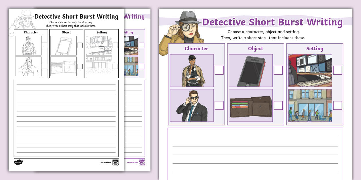 Detective Short Burst Writing Template (teacher made)