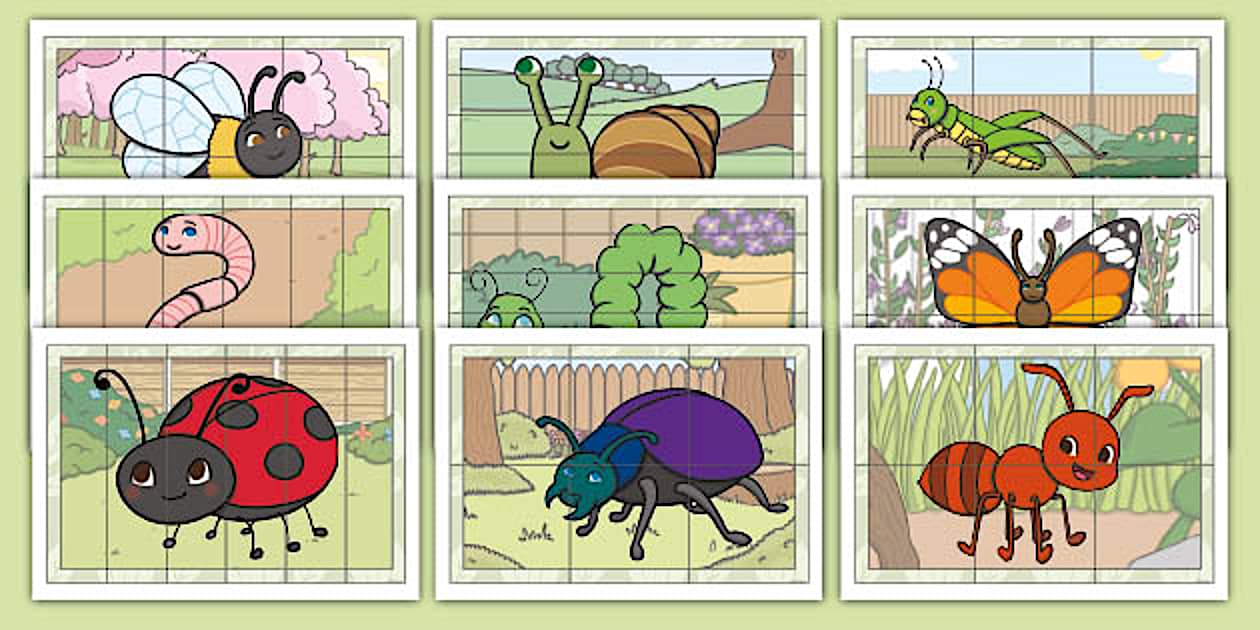 Insecte și mici viețuitoare – Puzzle (teacher made)