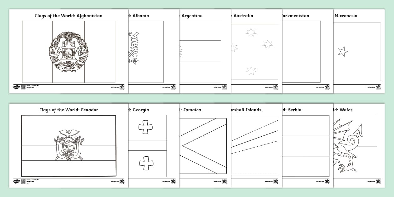 Flag Colouring Pages - Flags of the World Activity - Twinkl