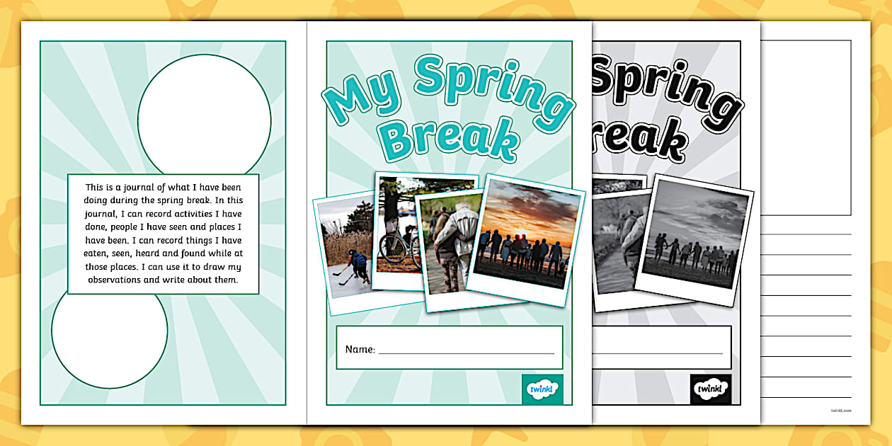 My Spring Break Journal Writing Frame (teacher made)