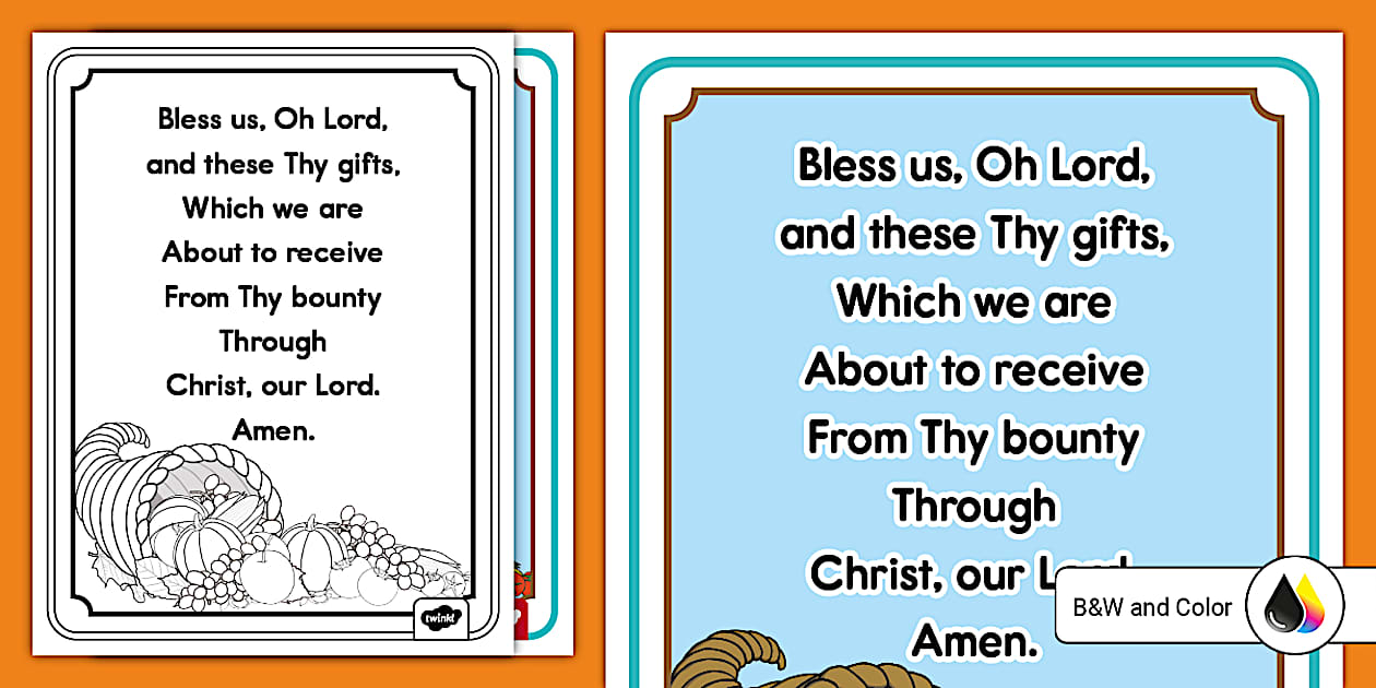 Saying Grace Before Meals Poster (teacher made) - Twinkl