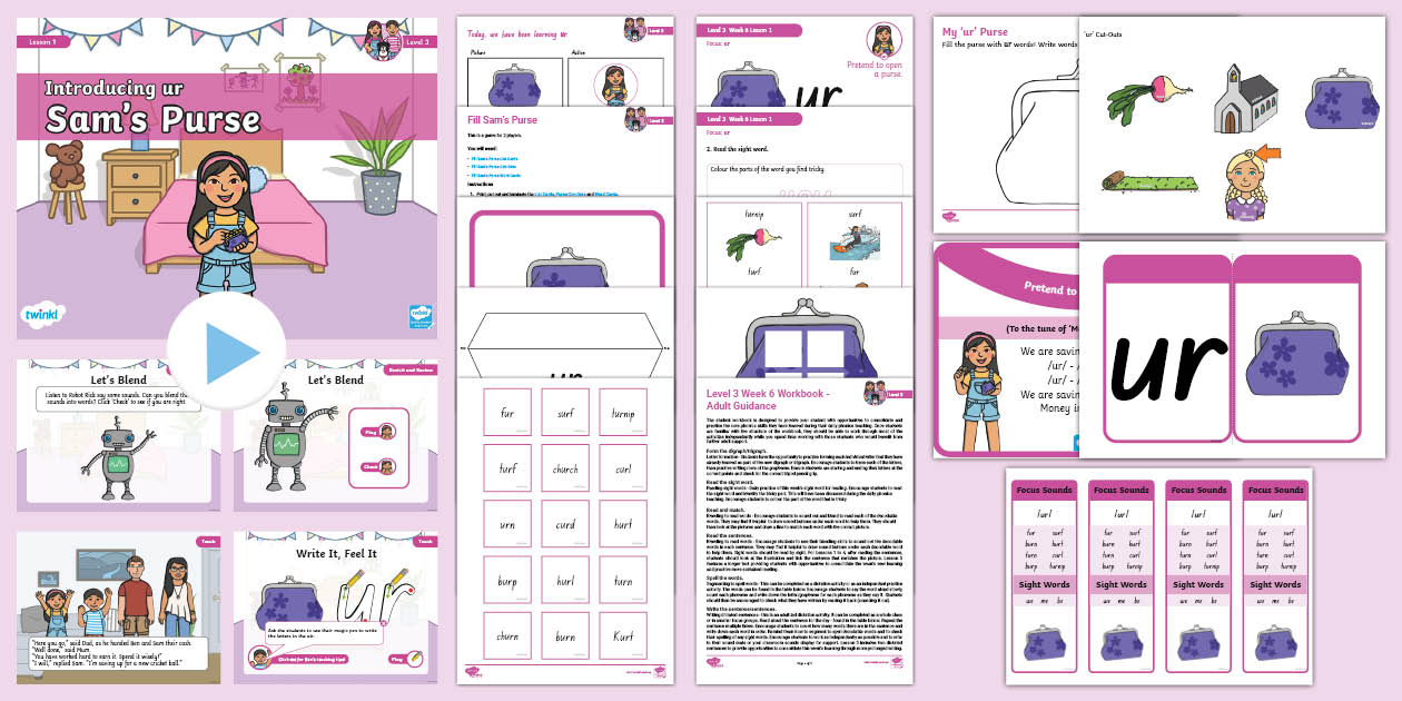 Phonics: Level 3: Week 3: Lesson Pack 1: 'ur' (teacher made)