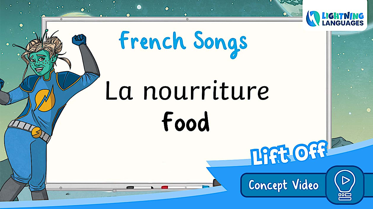 👉 Lightning Languages | French | Lift Off | Food Song Concept Video