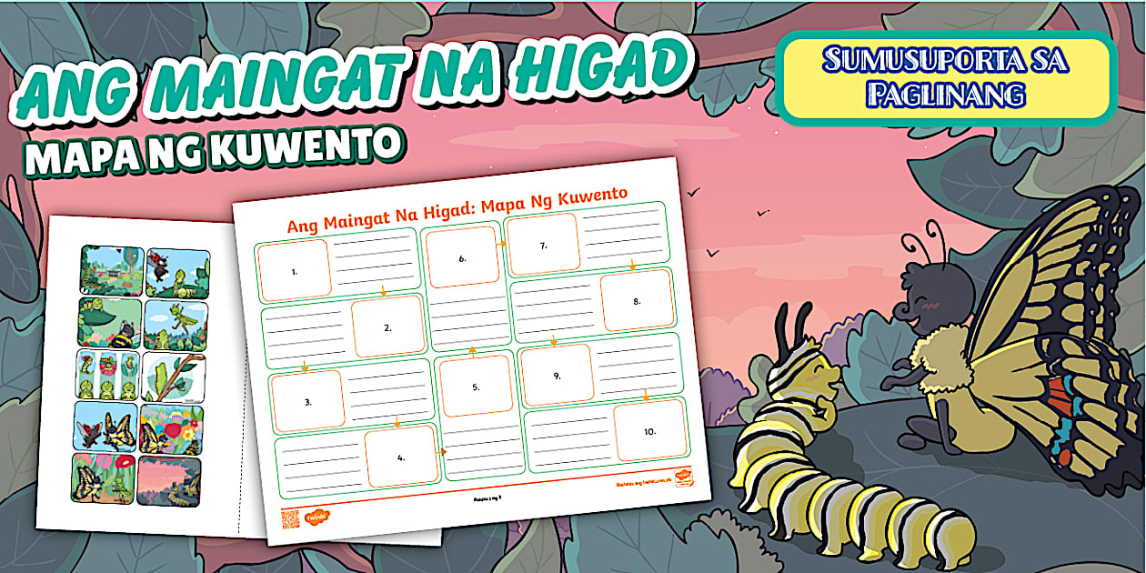 Ang Maingat Na Higad: Mapa Ng Kuwento | Grade 1 | Twinkl PH