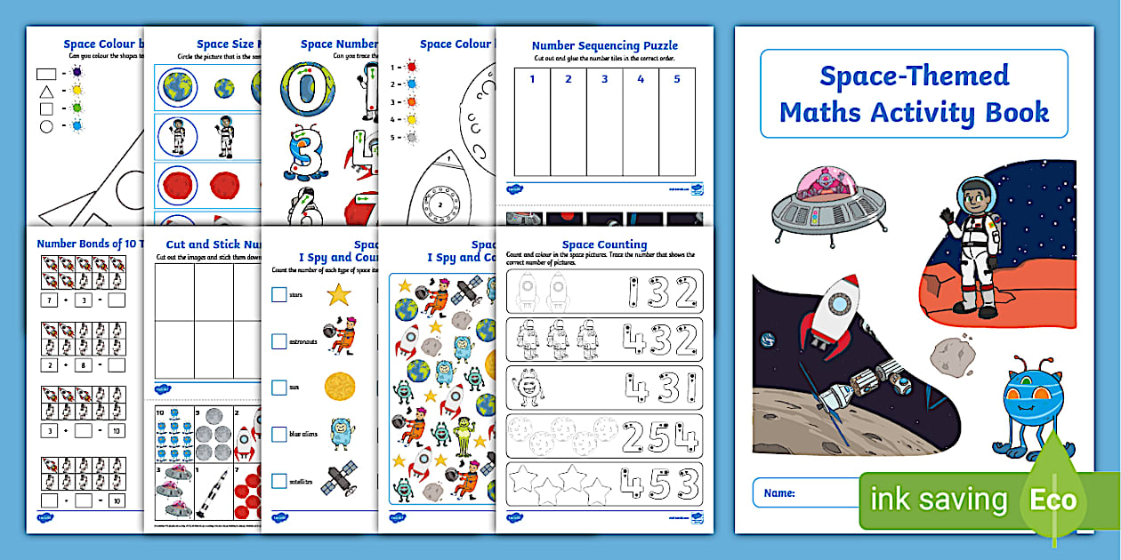 Space-Themed Maths Activity Book - Twinkl