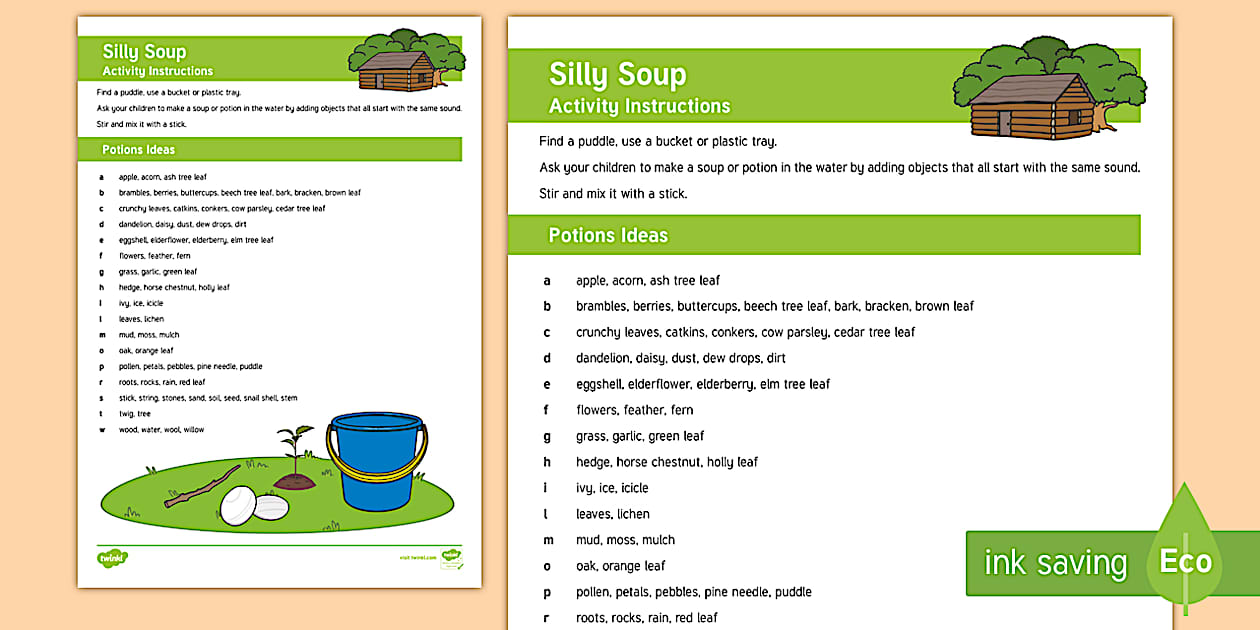 Phonics in the Woods: Silly Soup Potions Ideas and Activity