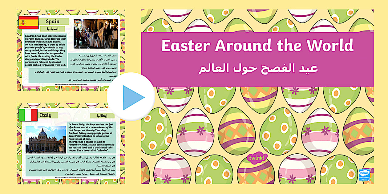 Easter Around the World PowerPoint Arabic/English - EAL Easter Around the