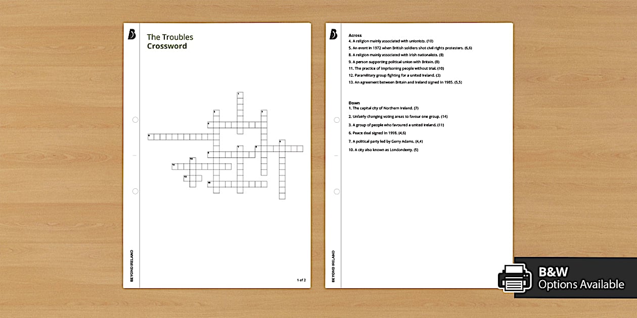 The Troubles Crossword