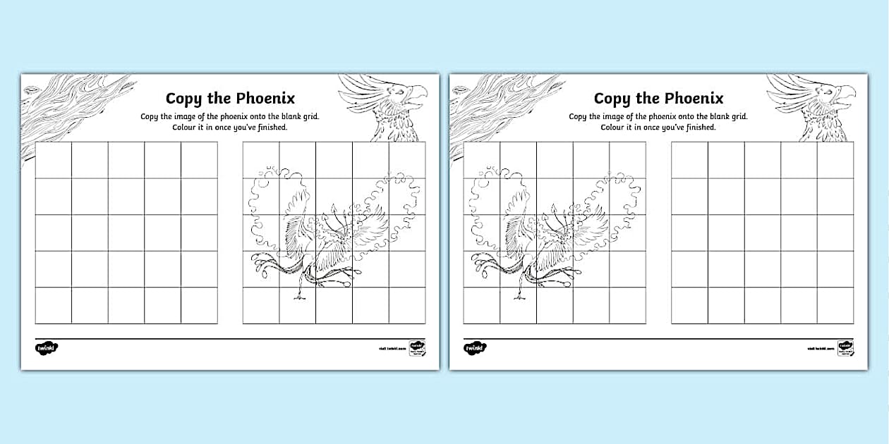 Copy the Phoenix Worksheet - Twinkl Art Activity - Twinkl