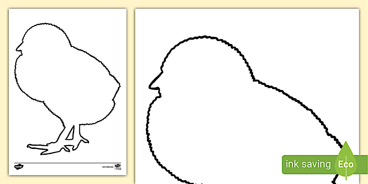 Chick Outline Colouring Sheet (teacher made) - Twinkl