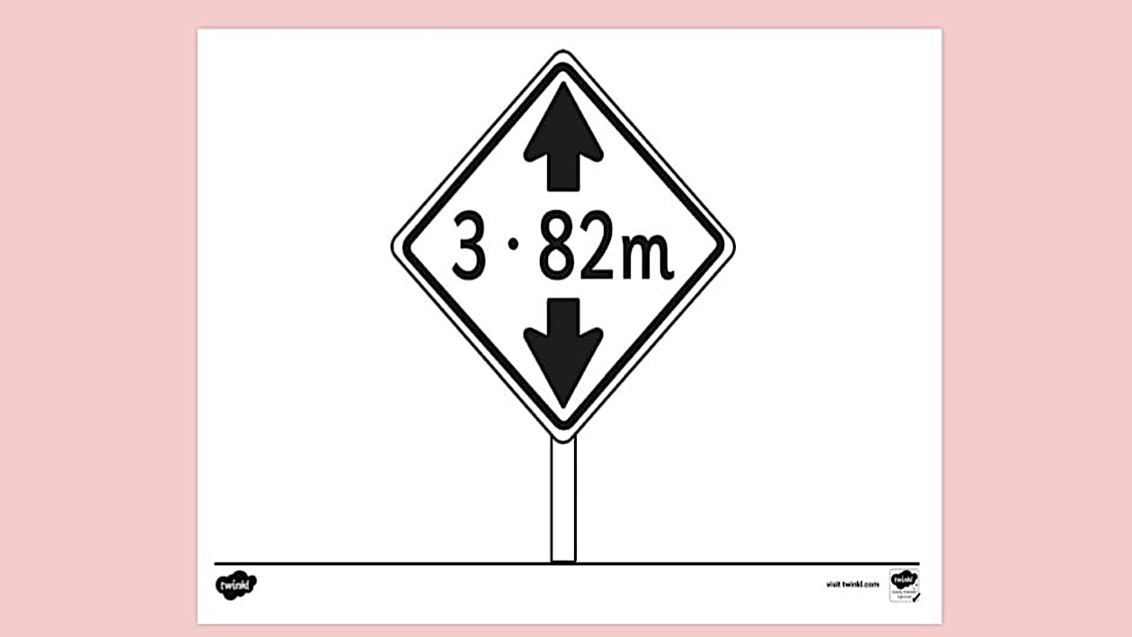 Clearance Height Warning Road Sign | Colouring Sheets