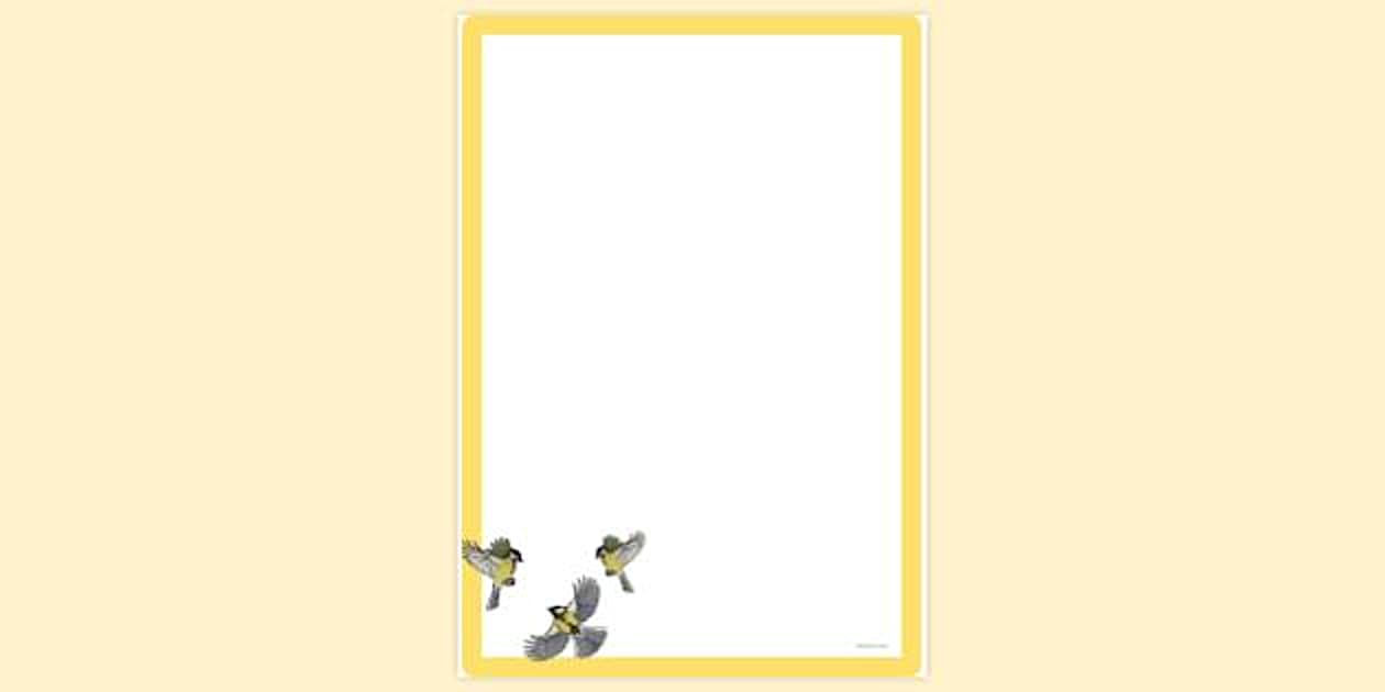 Simple Blank Flying Birds Page Border | Twinkl - Twinkl
