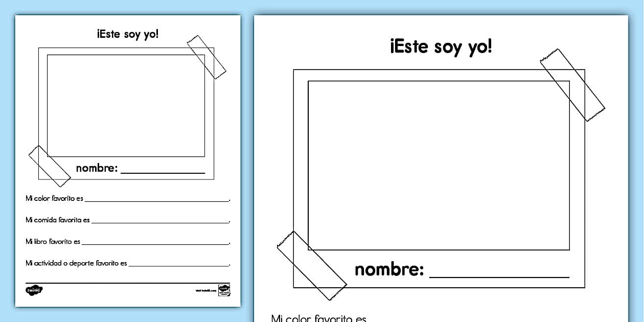 Actividad: ¡Este soy yo! (teacher made) - Twinkl