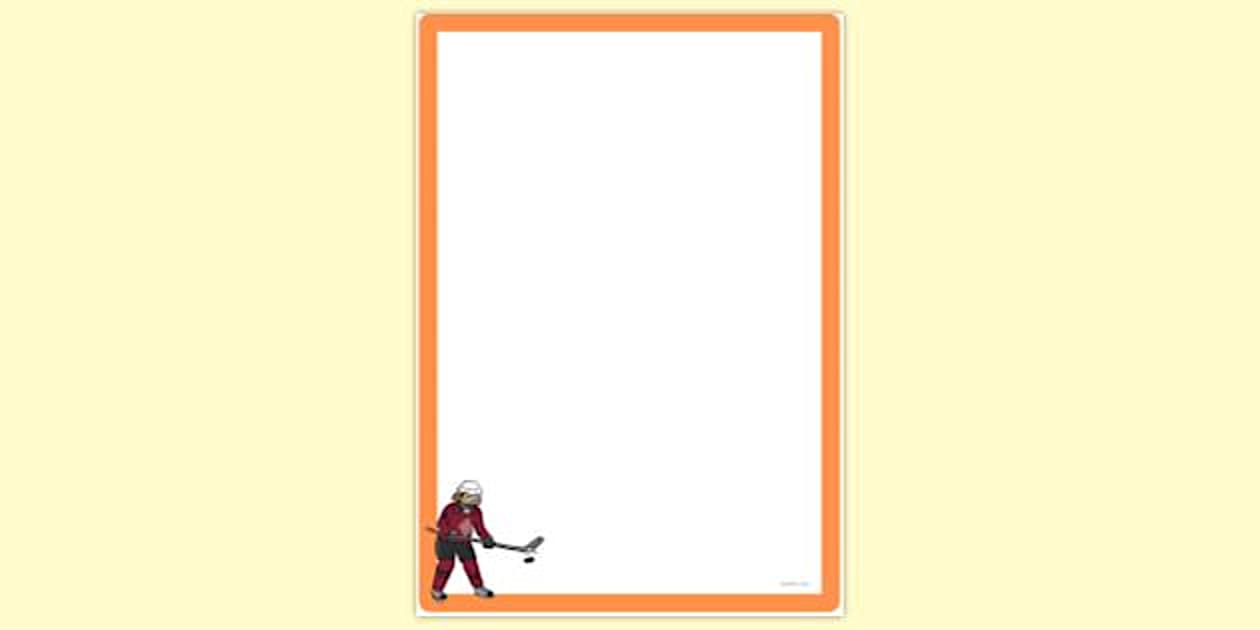 Playing Ice Hockey Page Border | Save time planning - Twinkl