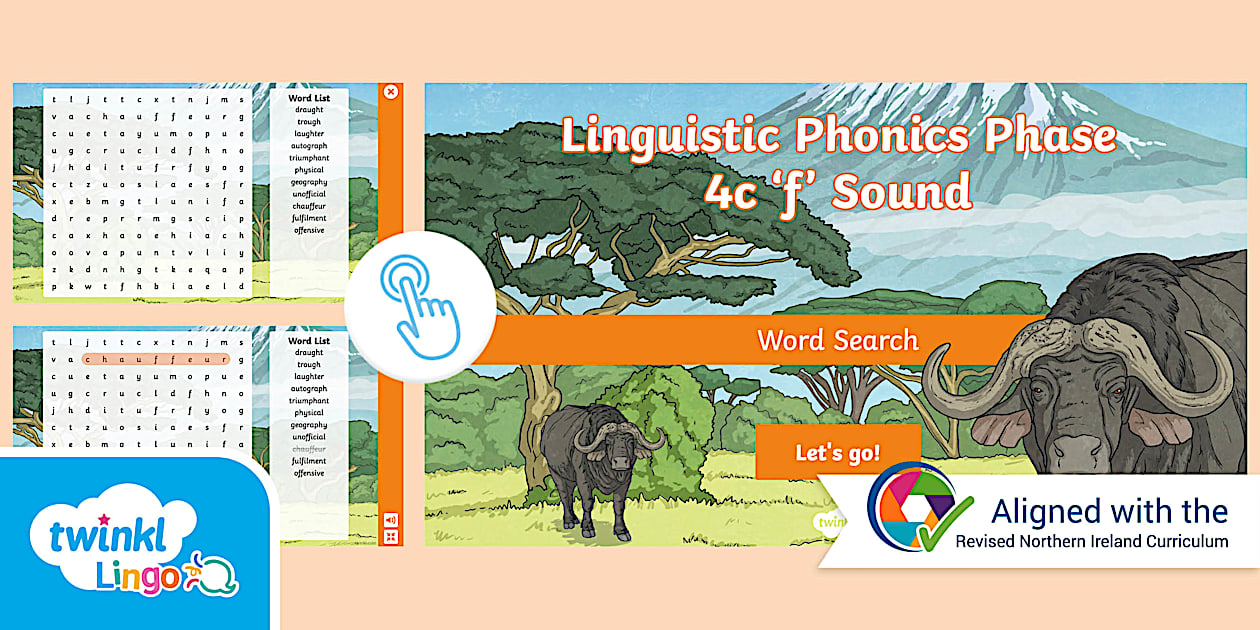 Linguistic Phonics Phase 4c ‘f’ Sound Interactive Word Search