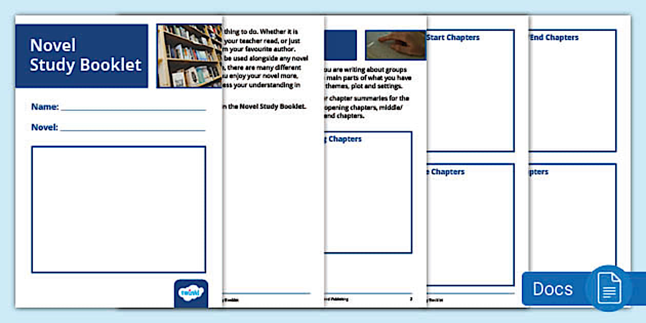 Year 7 and 8 Novel Study Booklet