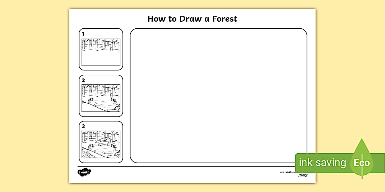 How to Draw a Forest Activity (teacher made) - Twinkl