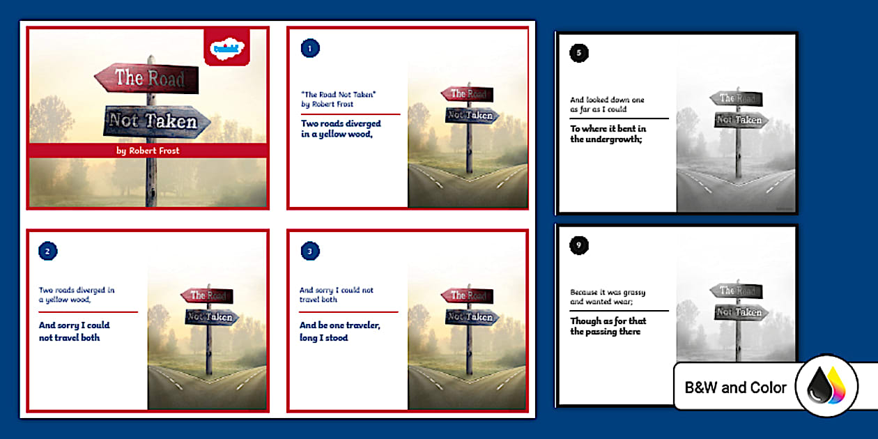 Road Not Taken Analysis Flash Cards | Twinkl USA - Twinkl