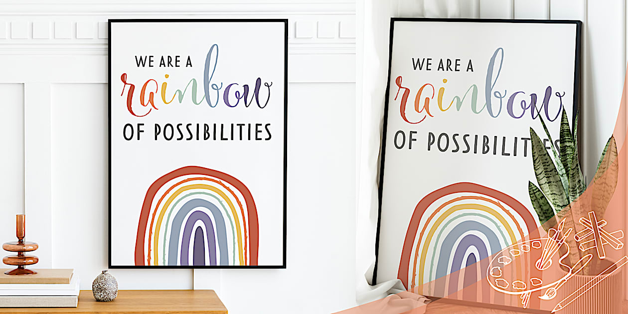 We Are Rainbow of Possibilities Pastel Inspirational Poster