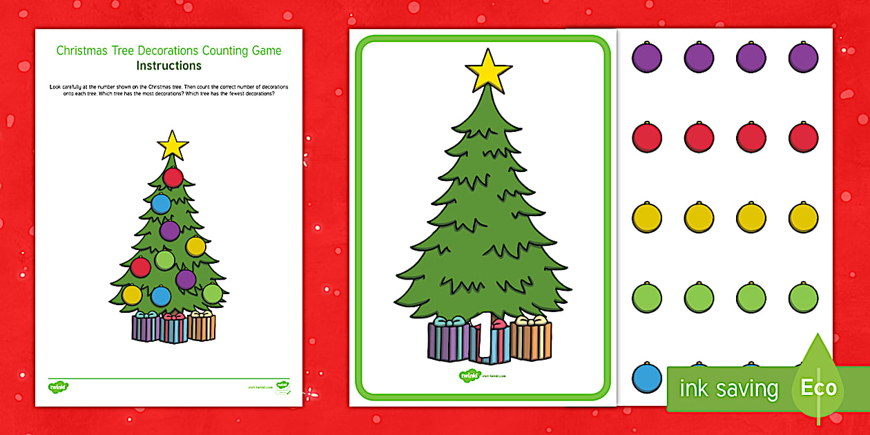 Counting Christmas Tree Game (teacher made) - Twinkl