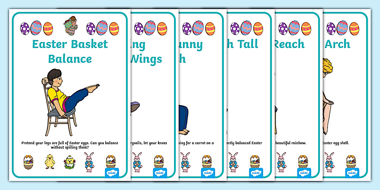 Easter-Themed Chair Yoga Display Posters (teacher made)