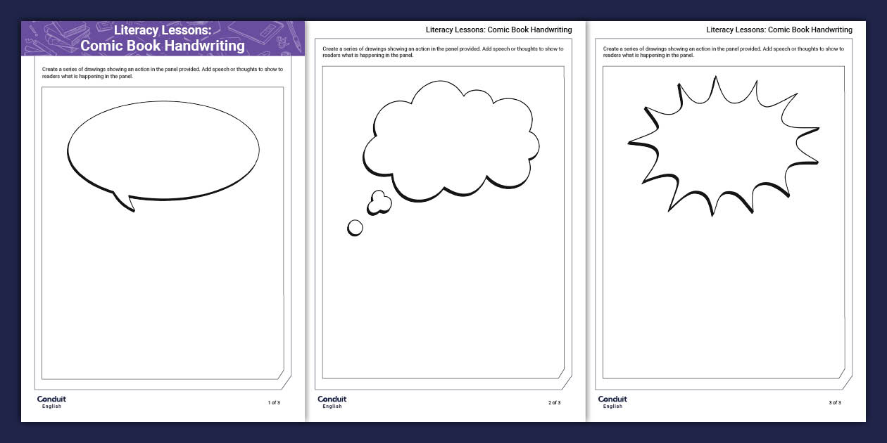 Literacy Lessons: Comic Book Handwriting (teacher made)