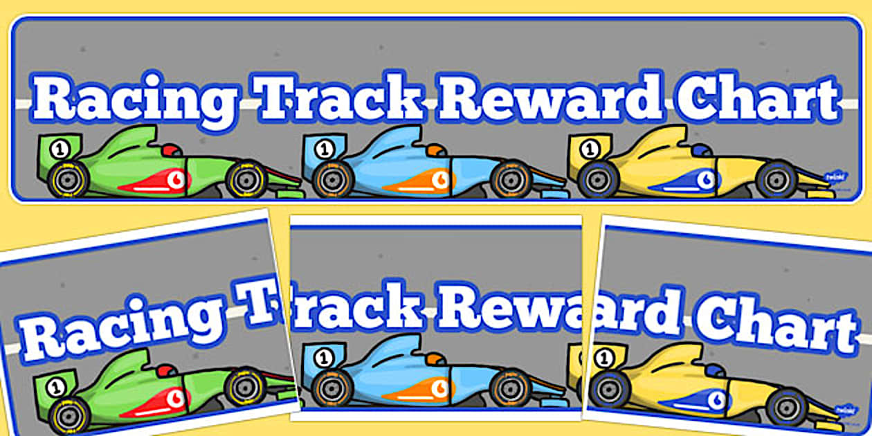 Editable Racing Track Reward Chart Display Banner - Twinkl