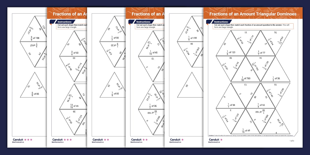 Differentiated Fractions of an Amount Triangular Dominoes