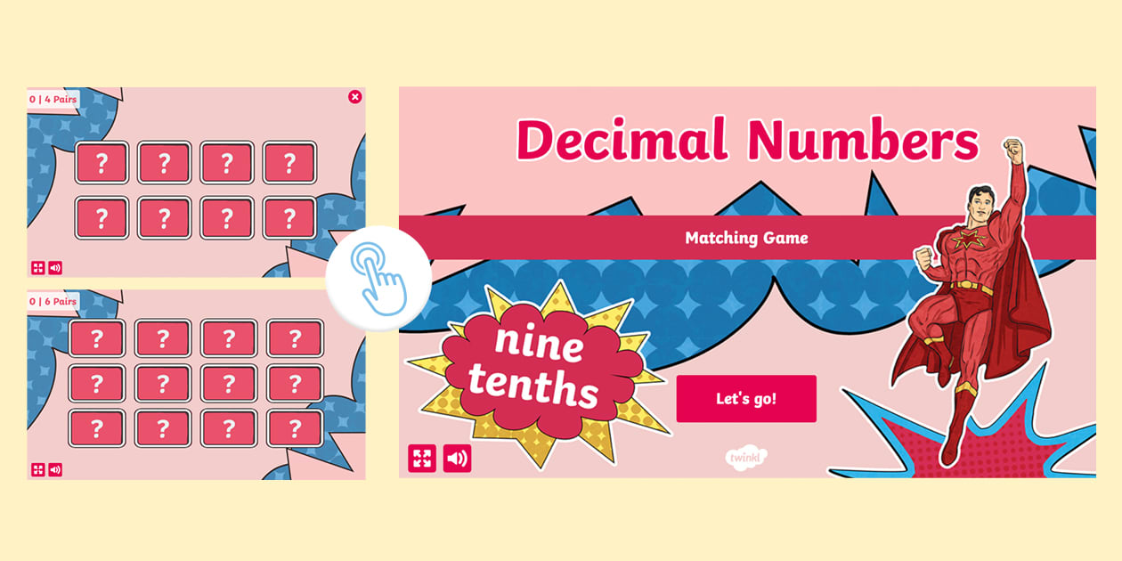 👉 Decimals Number Interactive Matching Game - Twinkl - KS2