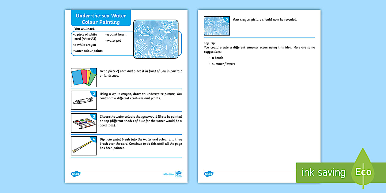 Under the Sea Art Lesson - Summer Art Activity - Twinkl