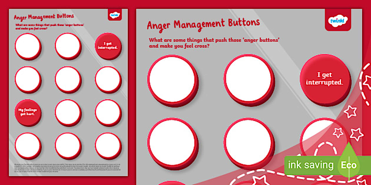 Anger Management Buttons (teacher made) - Twinkl
