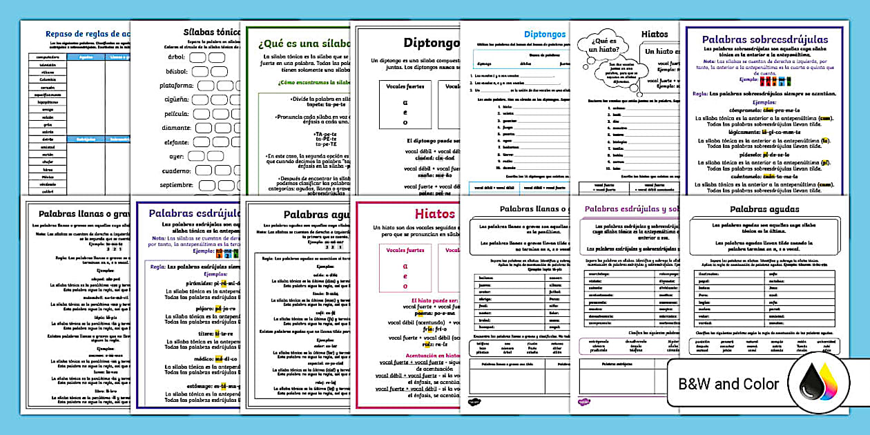 Reglas de acentuación en español en PDF - Twinkl USA