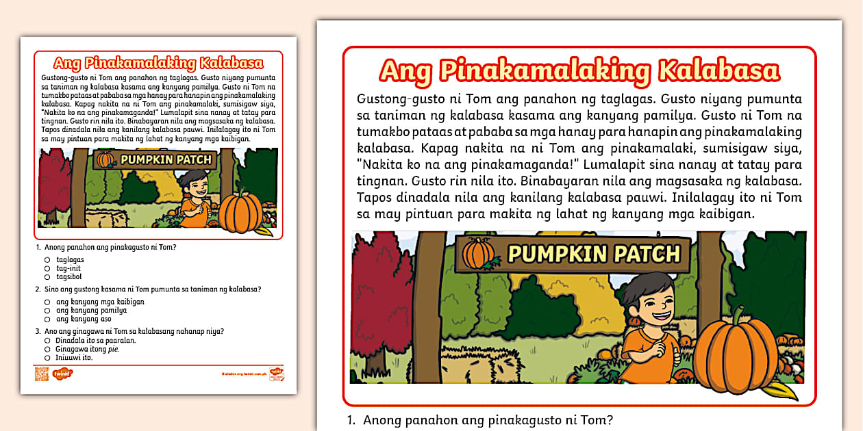 Ang Pinakamalaking Kalabasa | Grade 1 | Twinkl PH
