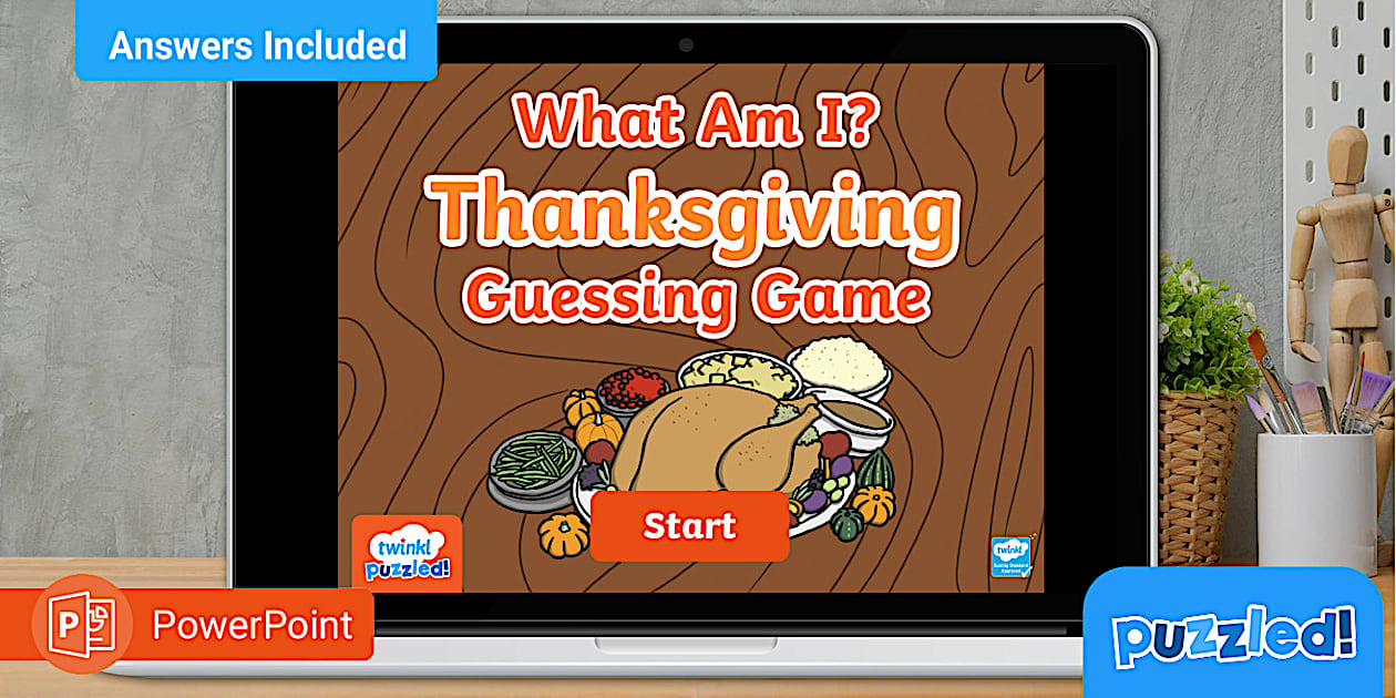 Fun Thanksgiving What Am I? Guessing Game Puzzle PowerPoint