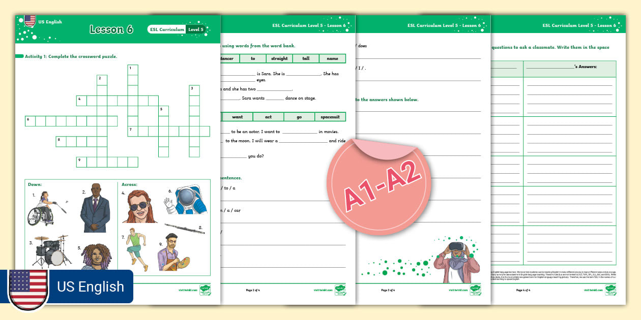 ESL US-English Curriculum Level 5 Lesson 6 Activity Sheet
