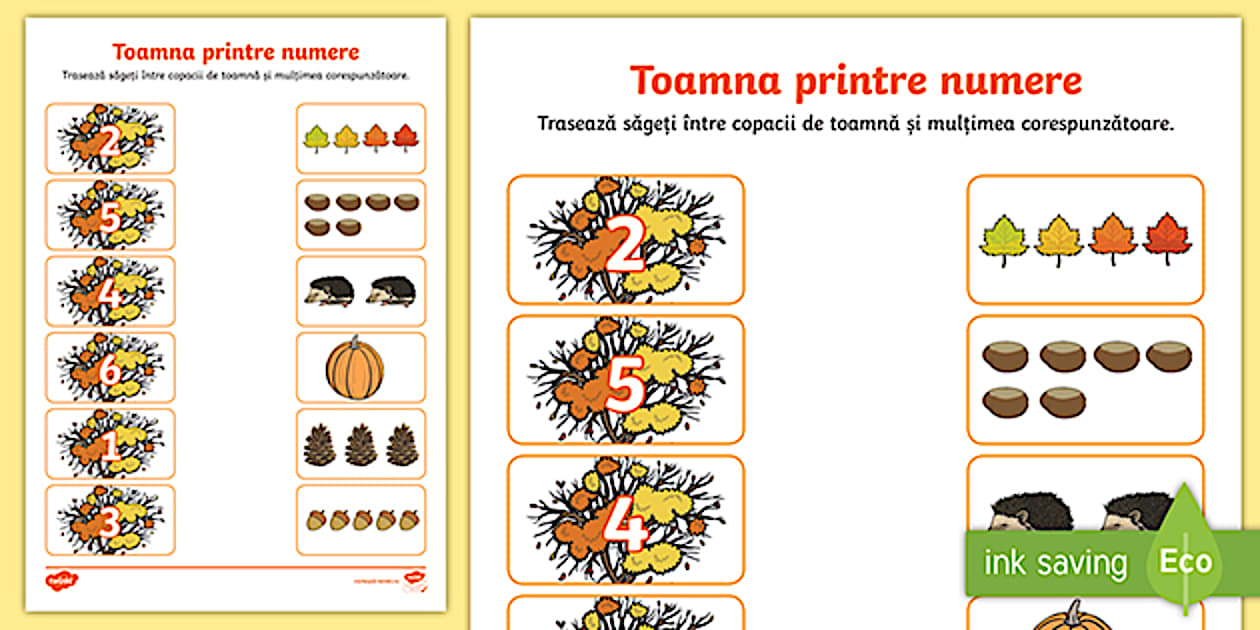 Toamna printre numere (teacher made) - Twinkl