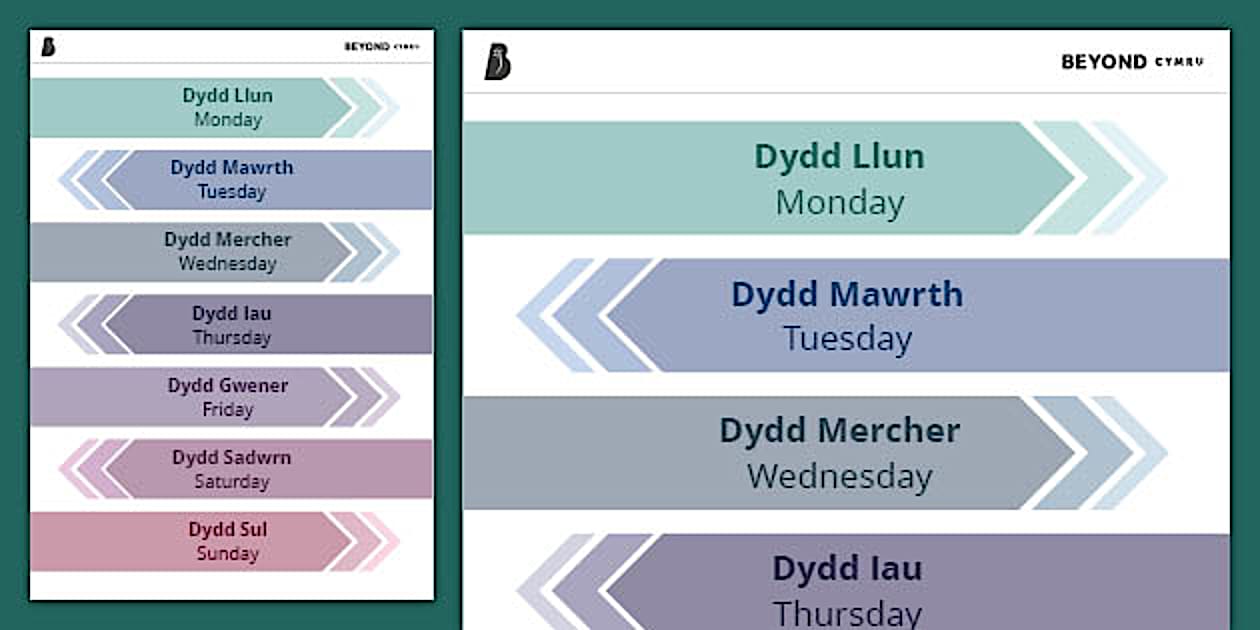 Secondary Bilingual Days of the Week Posters (Teacher-Made)