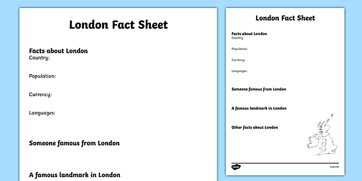 Cursive London Factsheet Writing Template - Twinkl