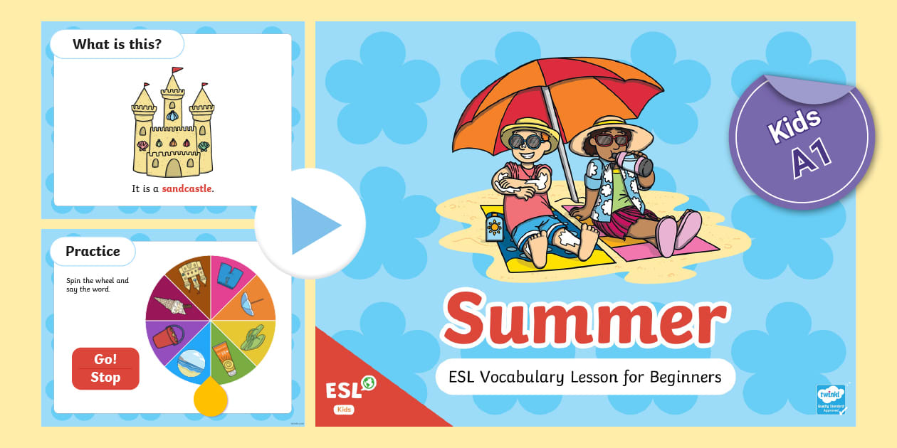 ESL Summer Vocabulary Lesson for Kids (Lehrer gemacht)