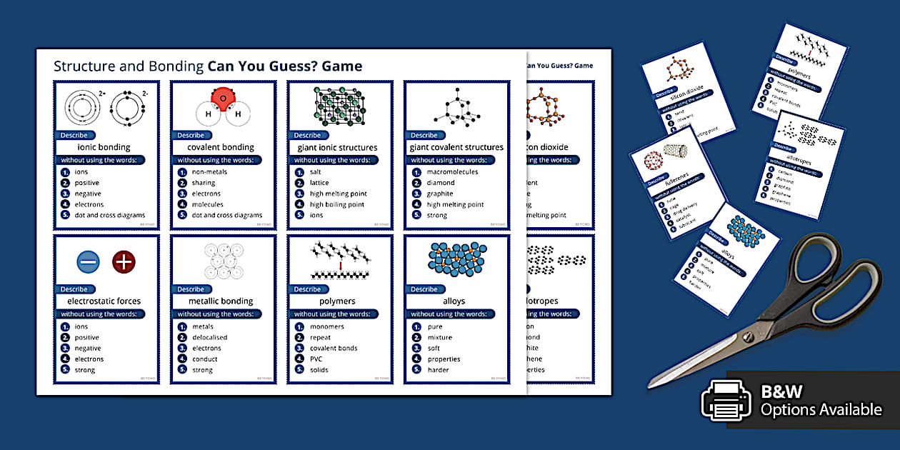 Structure and Bonding Can You Guess? Cards - Twinkl