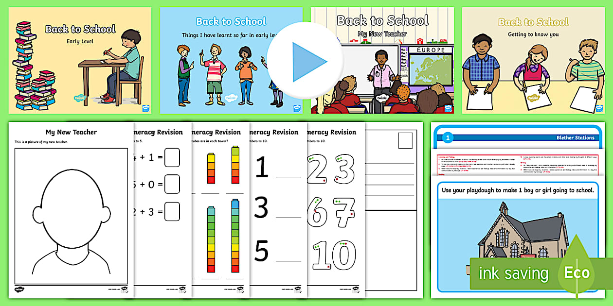 Back to School Early Level Resource Pack (teacher made)