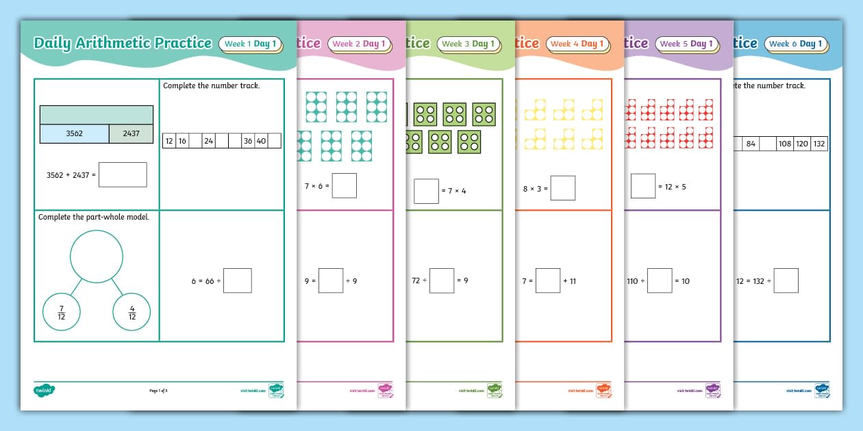 👉 Year 5 Autumn 2 Daily Arithmetic Practice Pack - Twinkl