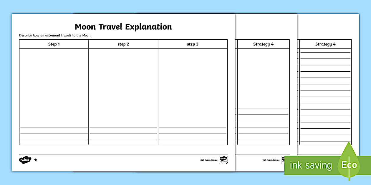 Moon Travel Explanation Writing Frames | Primary Resources