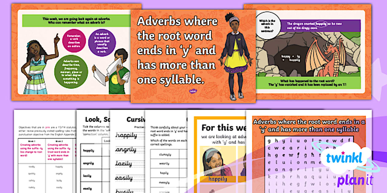 PlanIt Y3 Term 1B W2: '-ly' Adverbs Spelling Pack - Twinkl