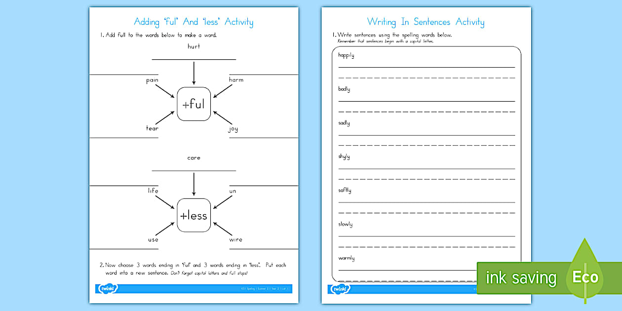 Year 2 Spelling Activities 2 (teacher made) - Twinkl